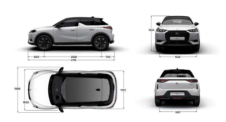 Техніка, особливості й габарити кросовера DS 3 - DS Store Харків